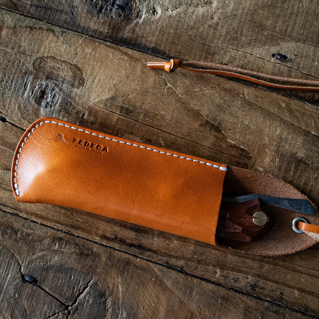 FEDECA ナイフレザーケース キャメル【Folding、折畳式料理ナイフ専用】 フェデカ – キャンプリンク公式オンラインショップ